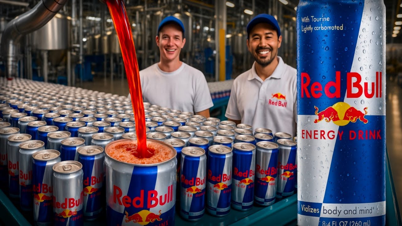 How Red Bull Is Made | Inside the Energy Drink Mega Factory - YouTube