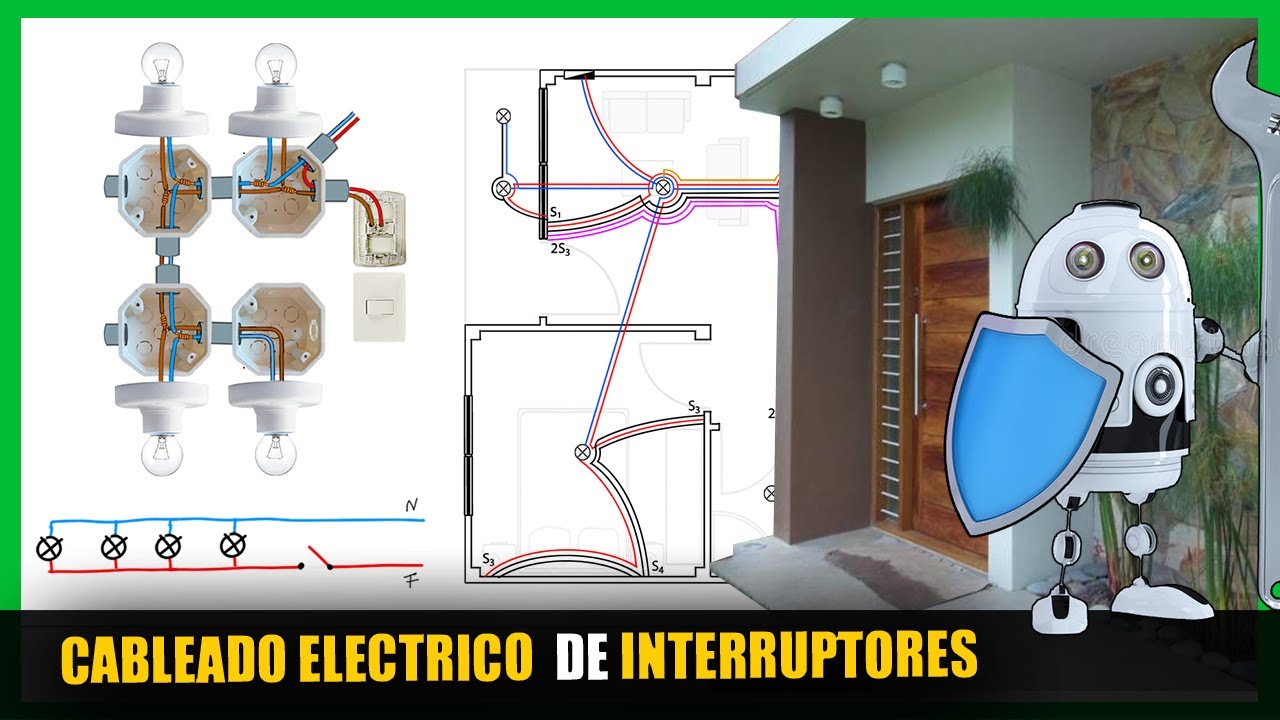 CABLEADO ELECTRICO de INTERRUPTORES SIMPLES y DOBLES con LAMPARAS ...