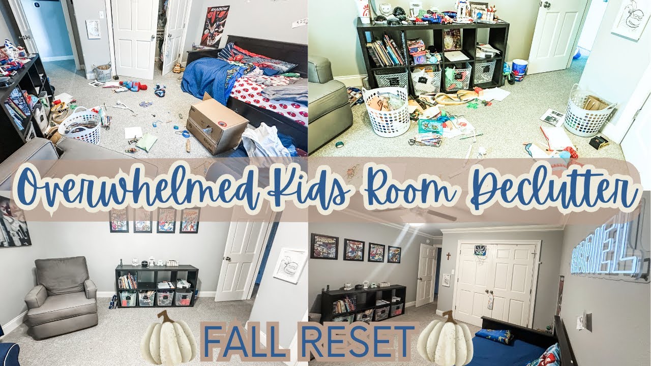 OVERWHELMED KIDS ROOM DECLUTTER | REALISTIC KIDS ROOM TRANSFORMATION ...