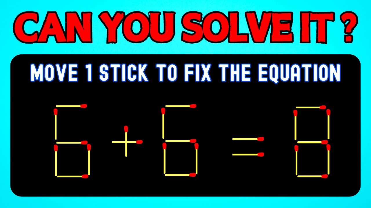 Test IQ | Move 1 Stick To Make Equation Correct #18 - YouTube