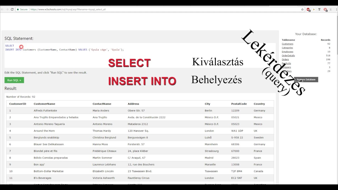 SQL alapismeretek 04. Insert Into - YouTube