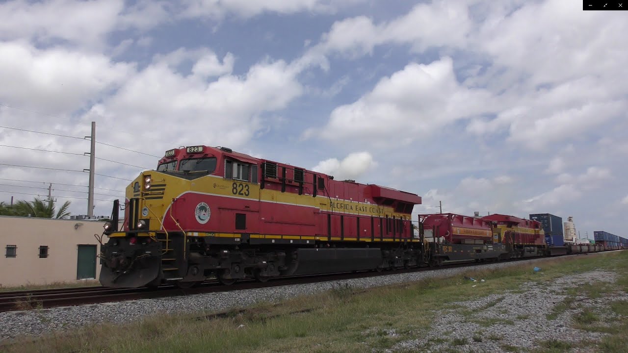 MORNING FREIGHT - FEC 121-22 [MP 293 - 7:40am] and FEC 109-23 [MP 302 ...