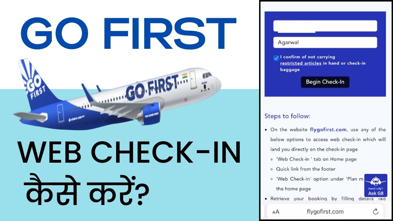 Go First Web Check in कैसे करें? How to Web Check in Go First? - YouTube