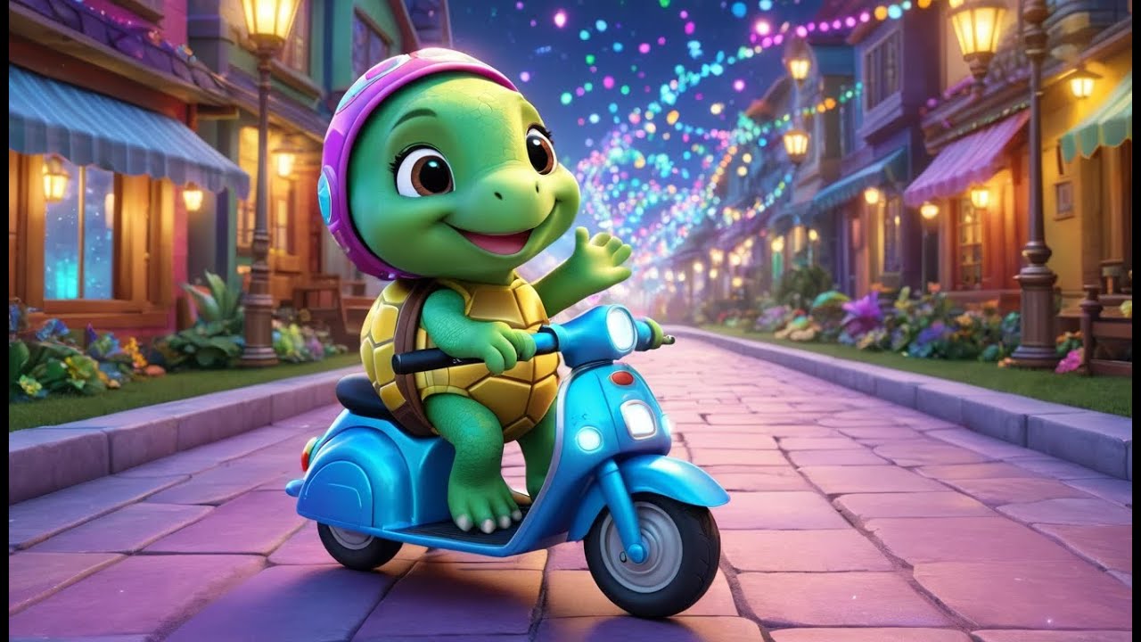 Twinkle Turtle’s Magic Scooter | Turtle Ride Song for Kids | Sparkly ...
