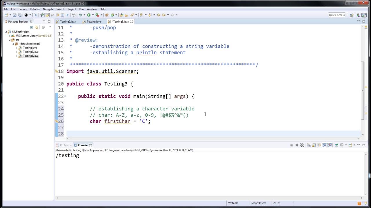 Java Tutorial -- EP08 -- Char vs String - YouTube