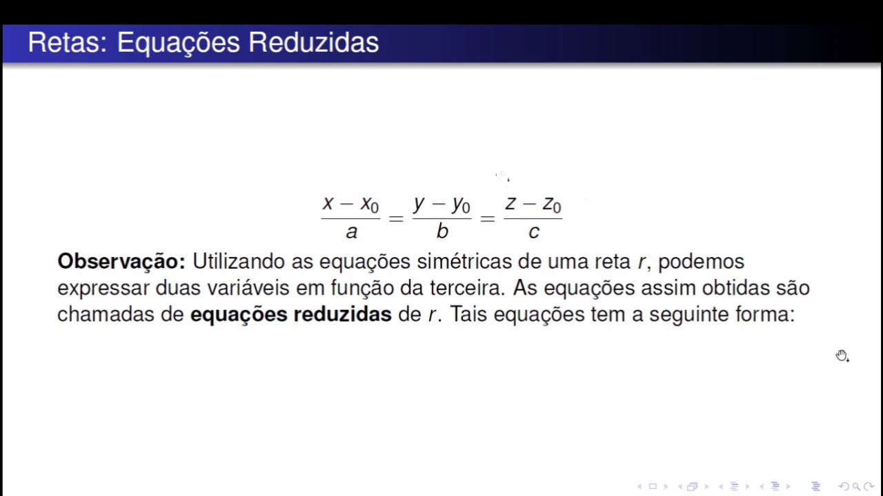 Álgebra Vetorial e Geometria Analítica - aula 18 - Equação Reduzida da ...