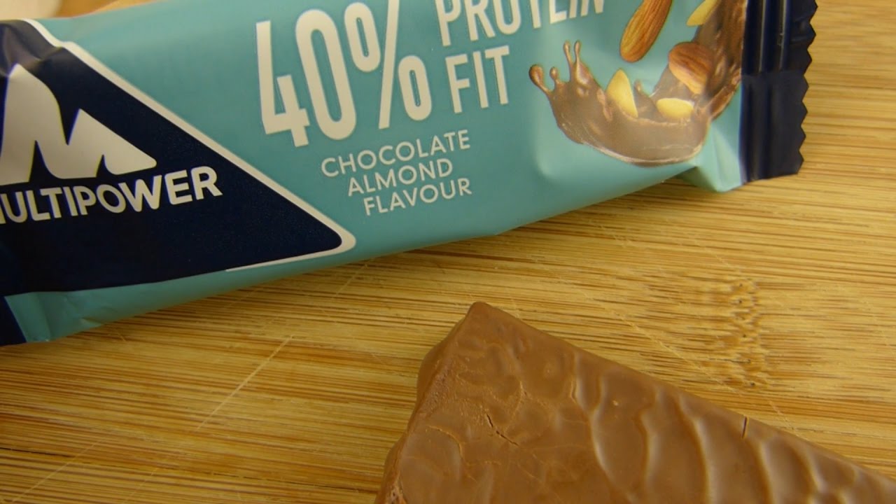 Multipower 40% Protein Fit Chocolate Almond - YouTube