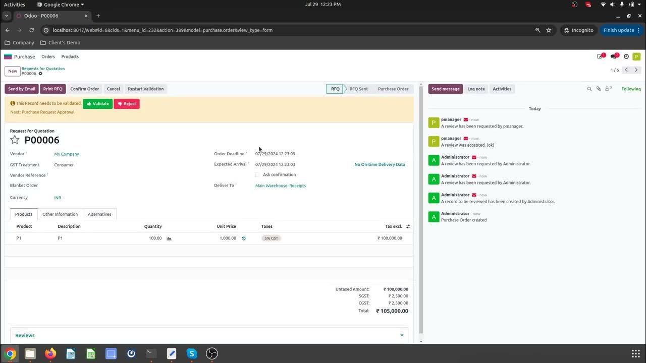 Odoo Sales Order Approvals and Purchase Order Approvals using Tier ...