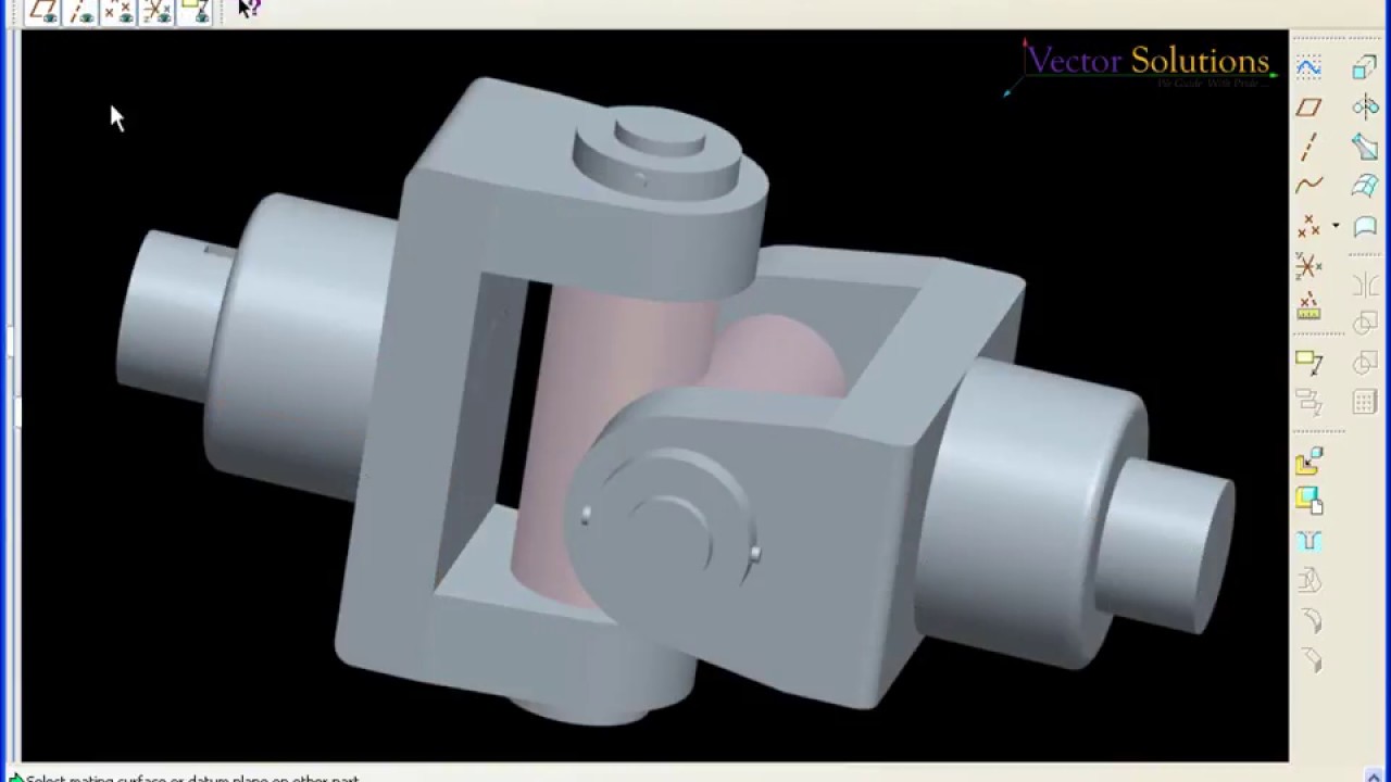 UNIVERSAL COUPLING in Pro/ENGINEER - YouTube