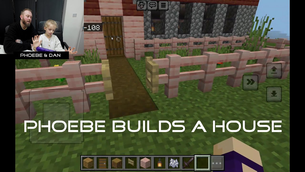 Phoebe builds herself a house in Minecraft - YouTube