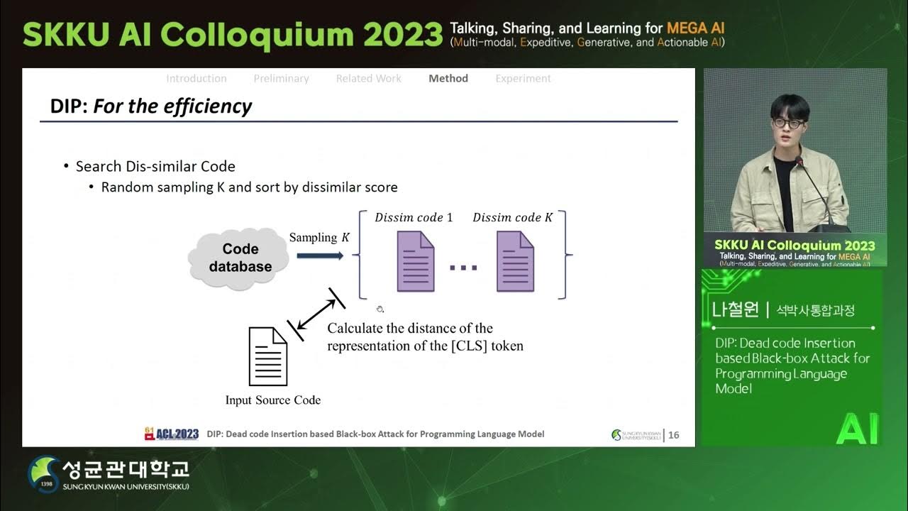 [SKKU AI Colloquium 2023] 나철원-DIP: Dead code Insertion based Black-box Attack for Programming ...