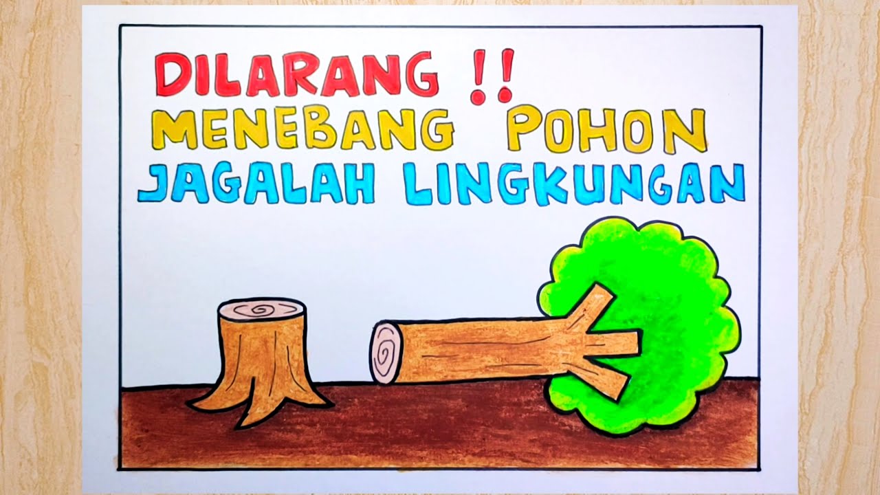 Cara mudah membuat poster lingkungan - Poster lingkungan - YouTube