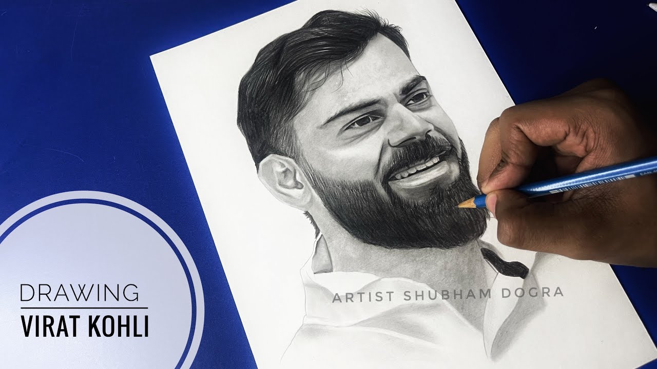 drawing a Realistic Pencil Sketch of Virat Kohli 2023 | Capturing the ...