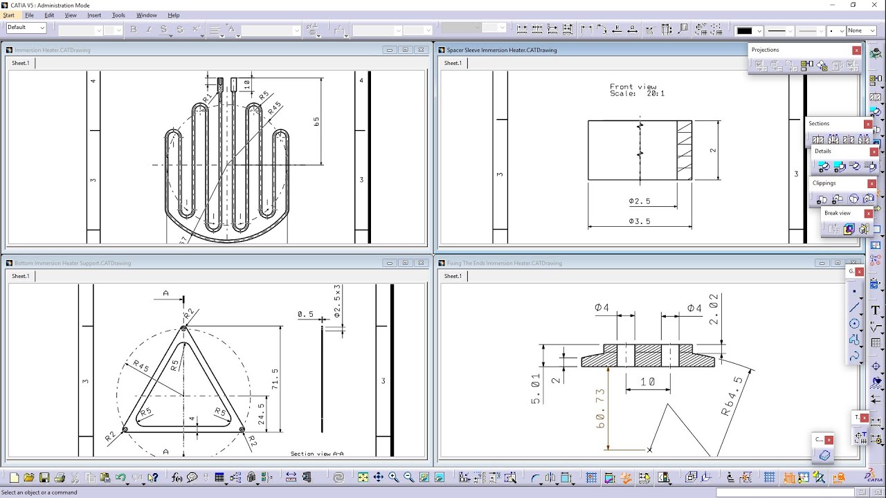 CATIA V5-6R2017 - HEATING SYSTEM - PART 2 - DRAWING - COFFEE MACHINE ...