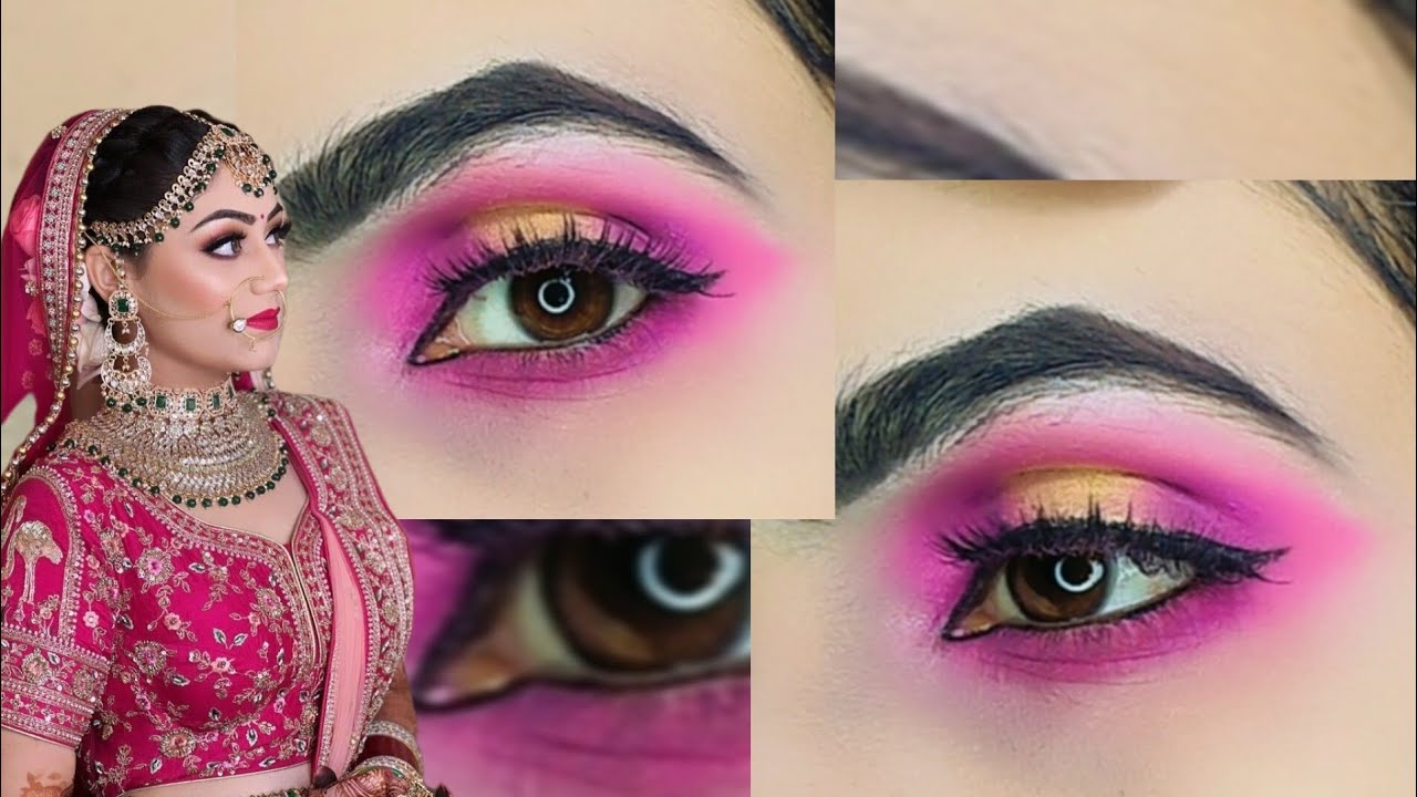 pink Holo Eye Makeup Tutorial||wedding Season Eye Makeup kese kare ...
