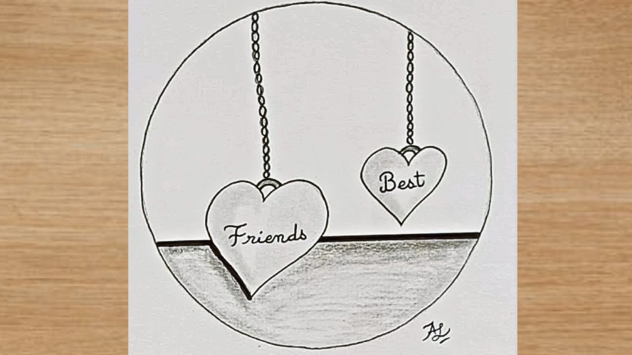 Best Friends Drawing / BFF Drawings Easy Step by Step / Pencil Drawing ...