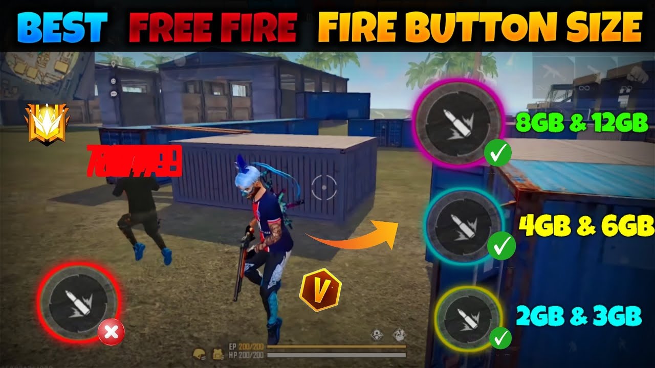 Free Fire Best Fire Button Size & Position | Free Fire Fire Button ...