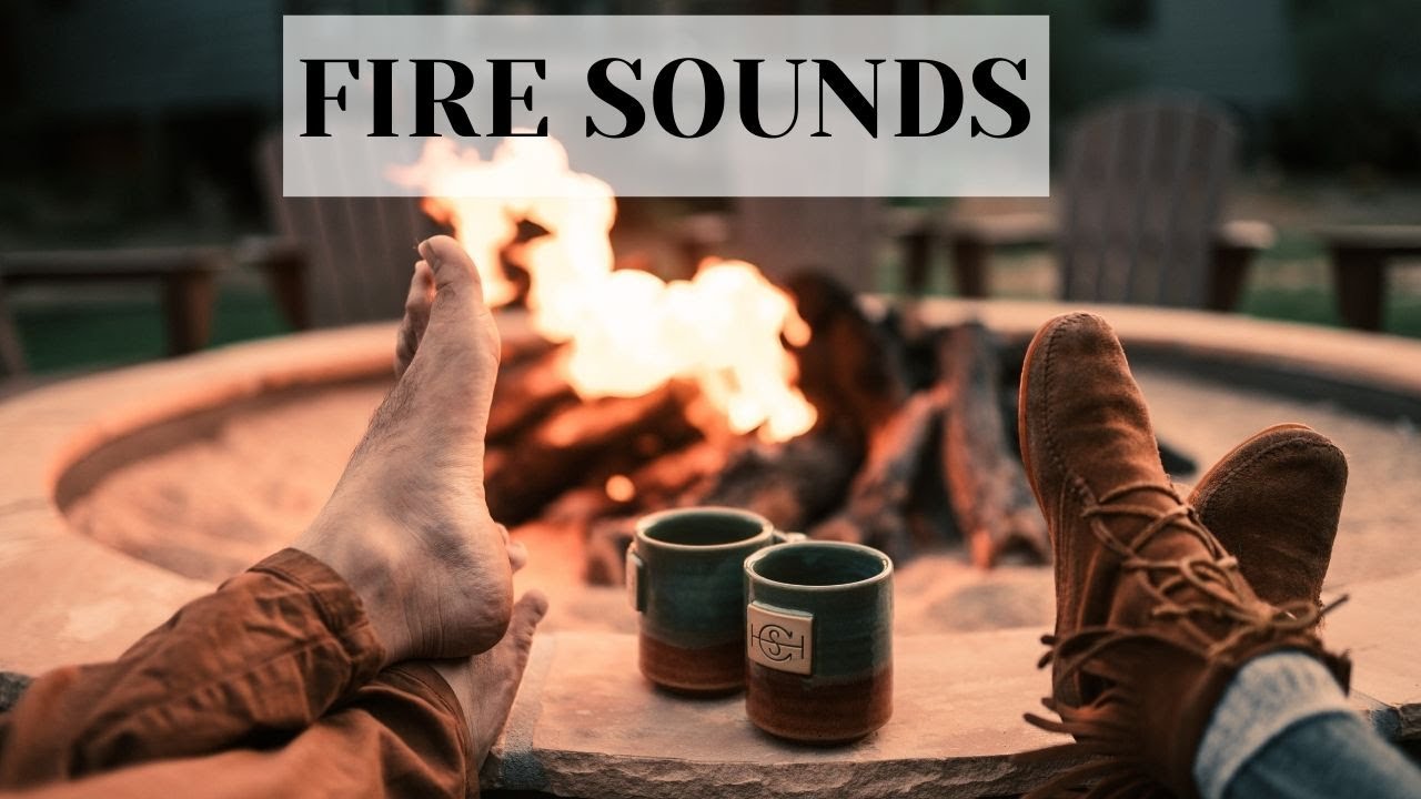 Fire sounds - crackling fireplace with thunder, rain and howling wind ...