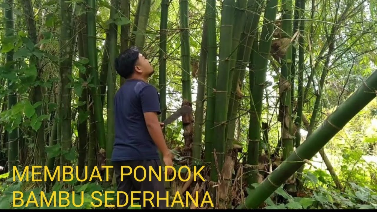 Pembuatan Pondok Bambu Sederhana - YouTube