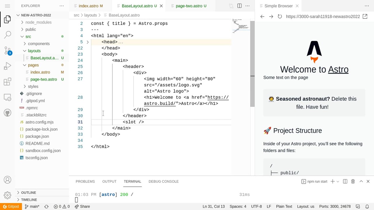 Creating your first Astro Layout - YouTube