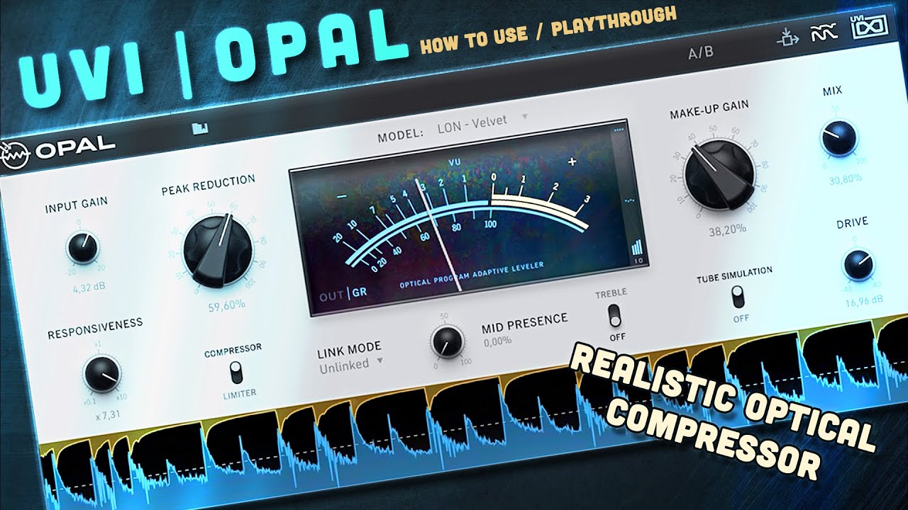 UVI - OPAL - Optical Leveler | How to use - Playthrough (no voice) | Realistic optical ...