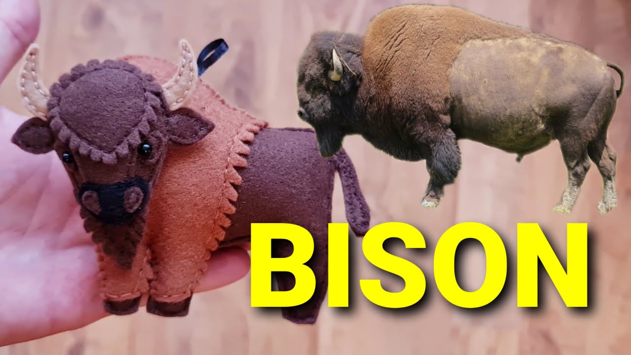 Handmade BISON 🐮 / Felt Prairie Animal Toy / Home Decor / Personalized ...