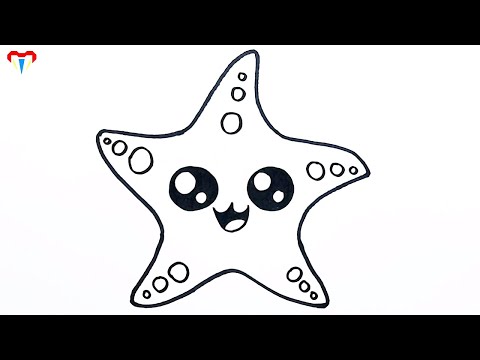 Deniz yıldızı Çizimi | kolay çizimler