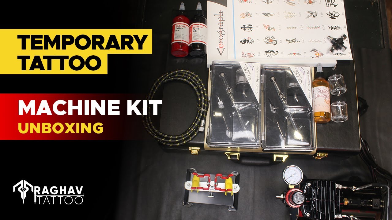 Temporary Tattoo Machine Kit Unboxing - YouTube