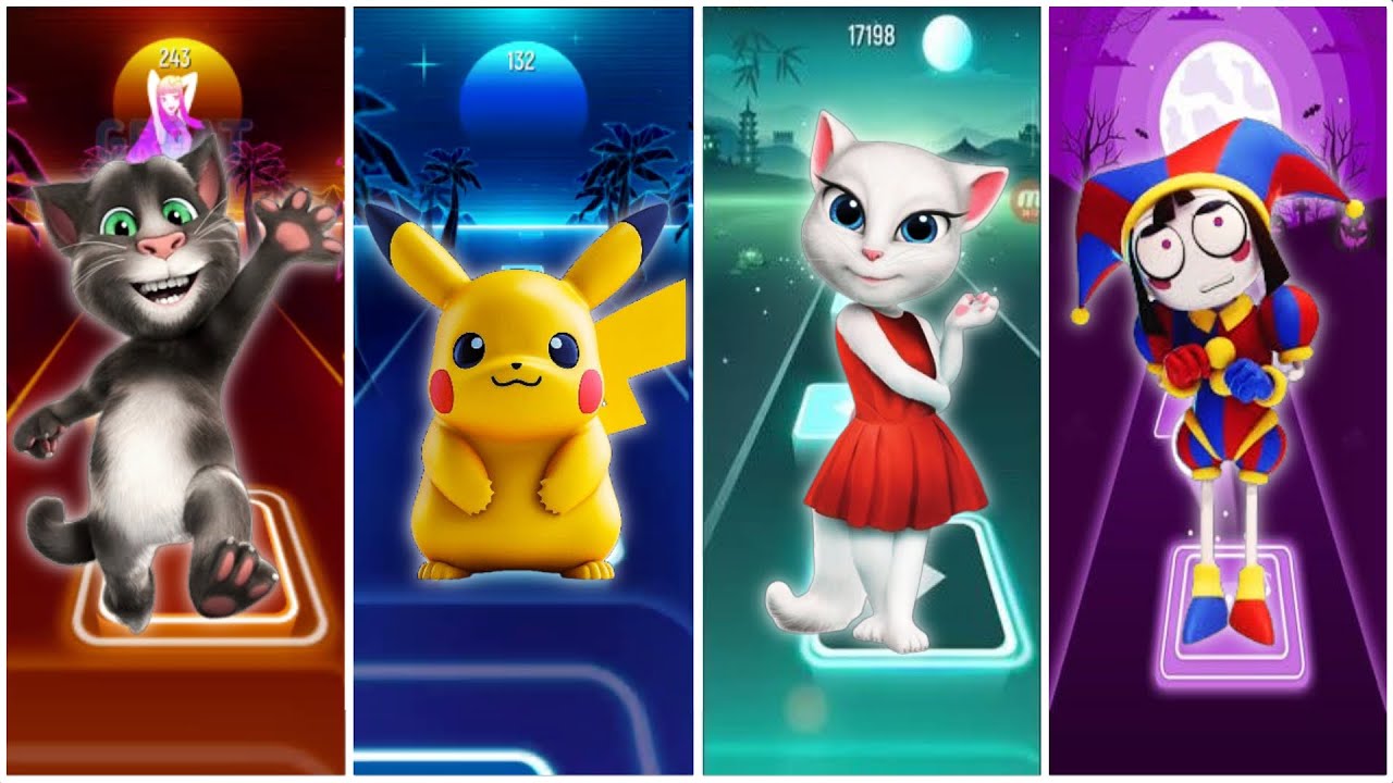Tiles Hop - Talking Tom 🆚 Pokemon 🆚 Talking Angela 🆚 Pomni | Tiles Hop ...