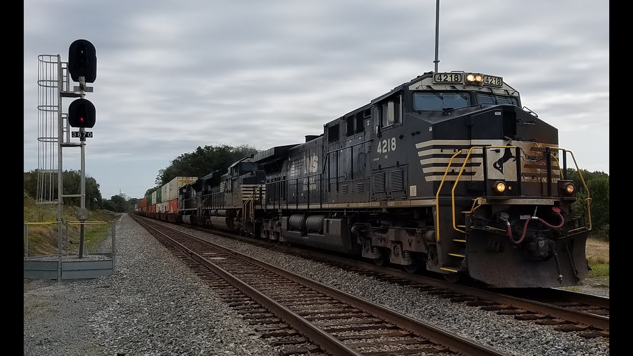 NS Intermodal Train 218 With NS Leader 4218 At Harrisburg NC On The NS ...
