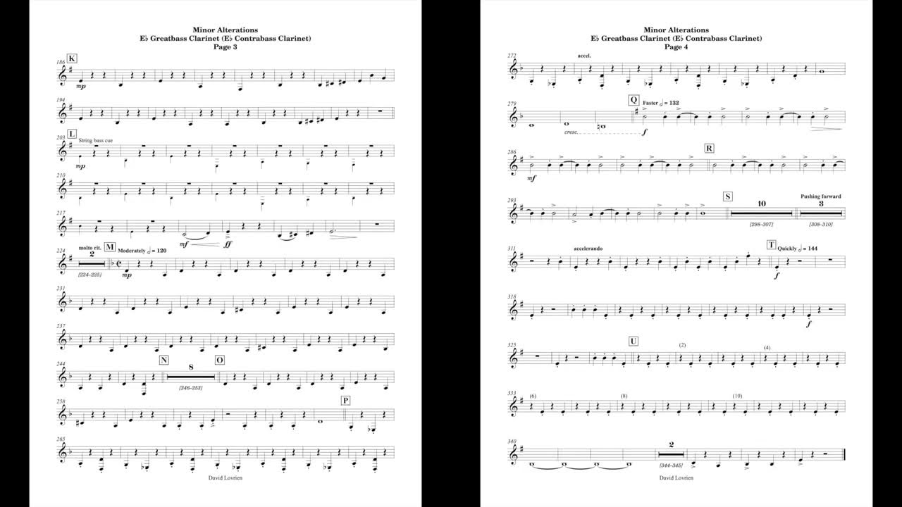 Minor Alterations (Contrabass Clarinet part) by David Lorien - YouTube