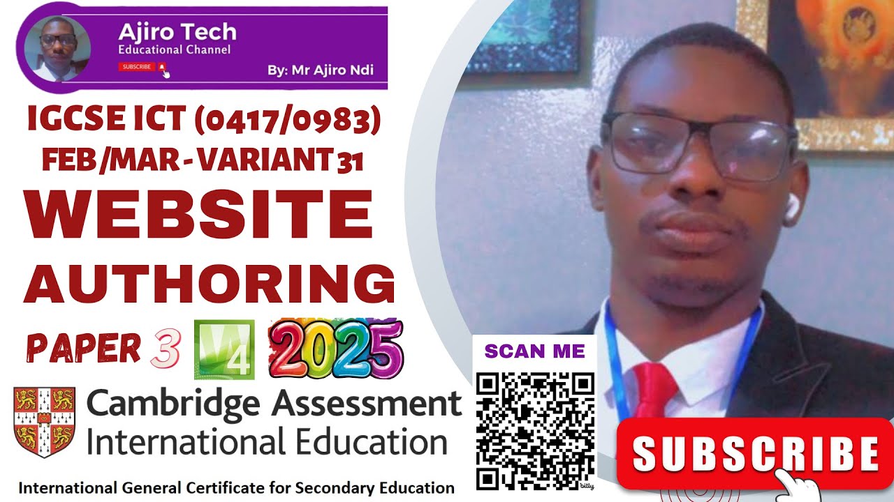 IGCSE ICT (0417/0983) Paper 3 Website Authoring February March 2025 ...