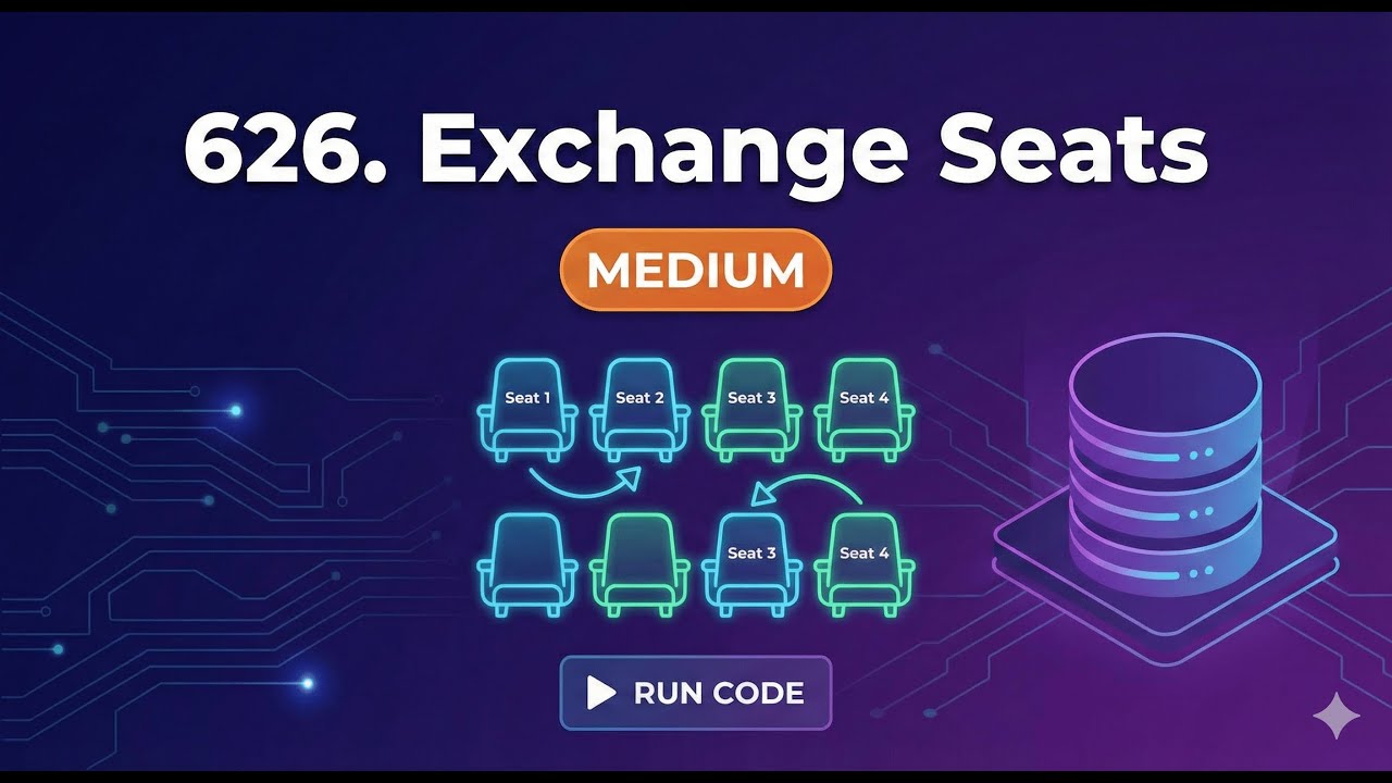 LeetCode 626. Exchange Seats | SQL Solution | Medium Database Problem - YouTube