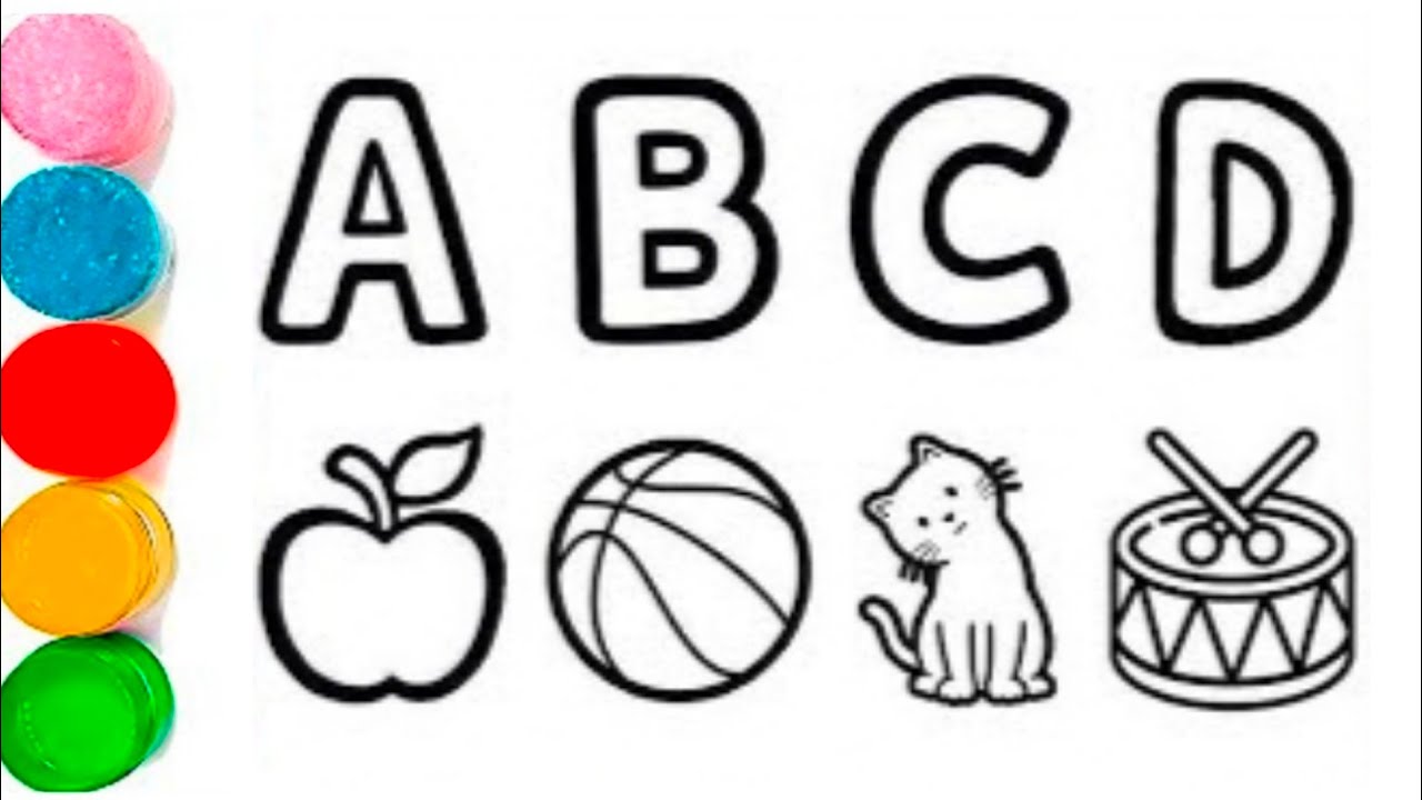 How to Draw ABC Alphabets for Kids, Painting & Coloring for Kids ...