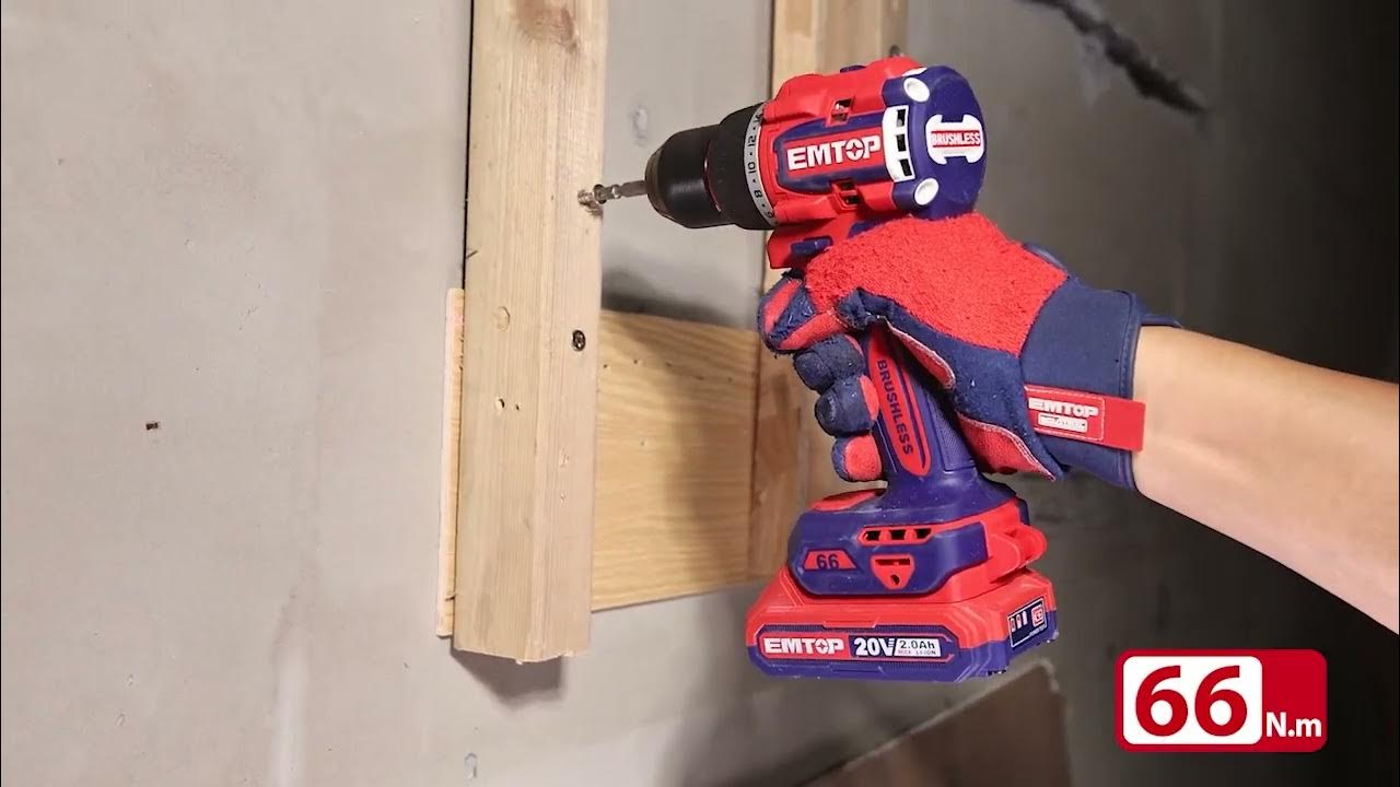 🔸Taladro Percutor a Bateria 13mm - 66Nm - 20V - EMTOP - ECIDL20668 y ECIDL206681 - YouTube