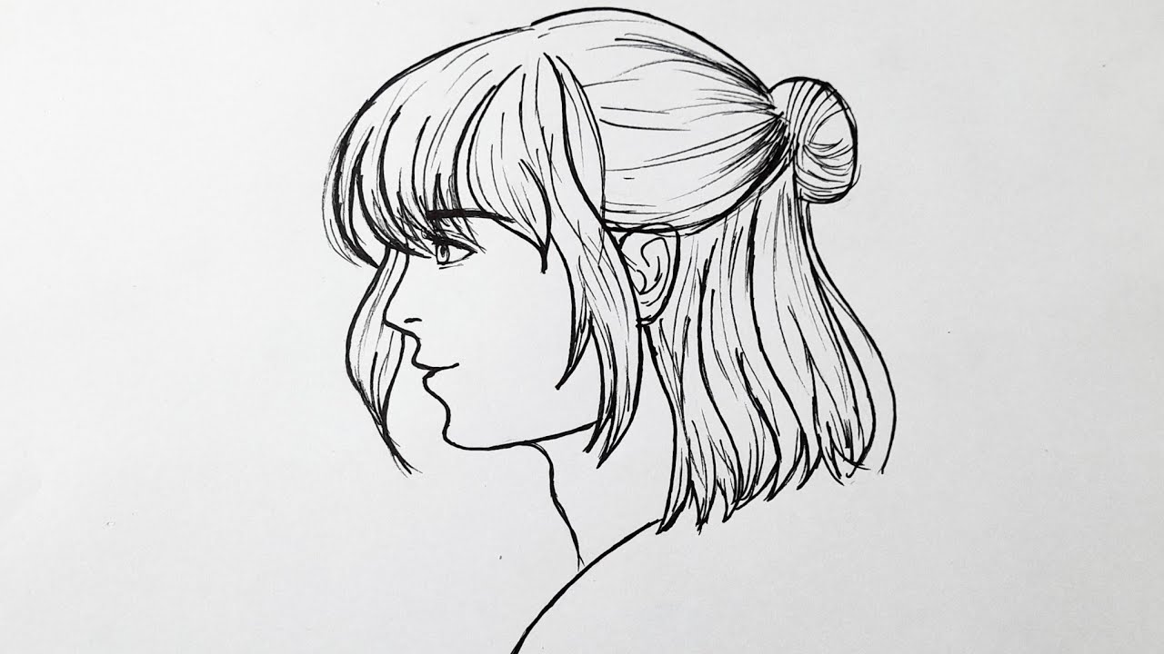 Anime Girl Drawing Side