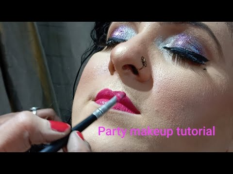 Party makeup tutorial/base,eyes makeup and lips making - YouTube