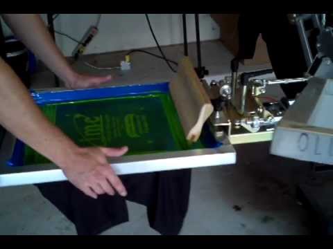 One Color Screen Printing job - YouTube