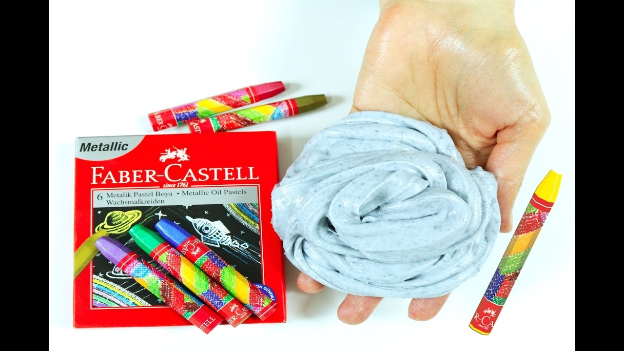How to Make Fluffy Grey Slime with Crayon, Crayon Slime, Grey Slime ...