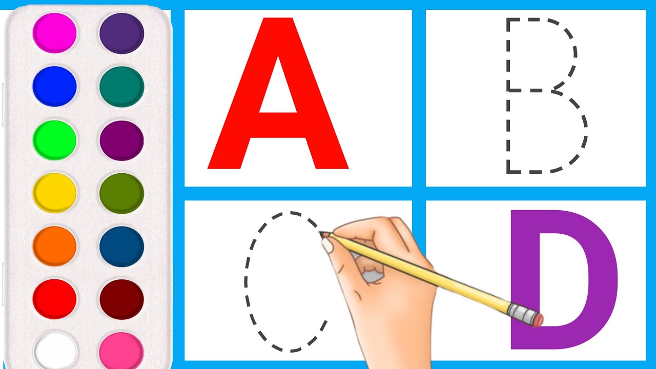 abcd, a for apple, Toddlers , phonics song, learn and write abcd ...