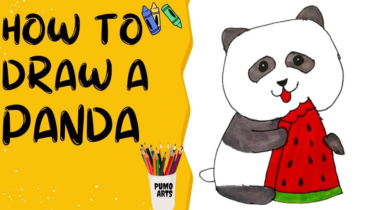 How to draw a Panda for kids/Easy Panda drawing/Easy Animal drawing for ...