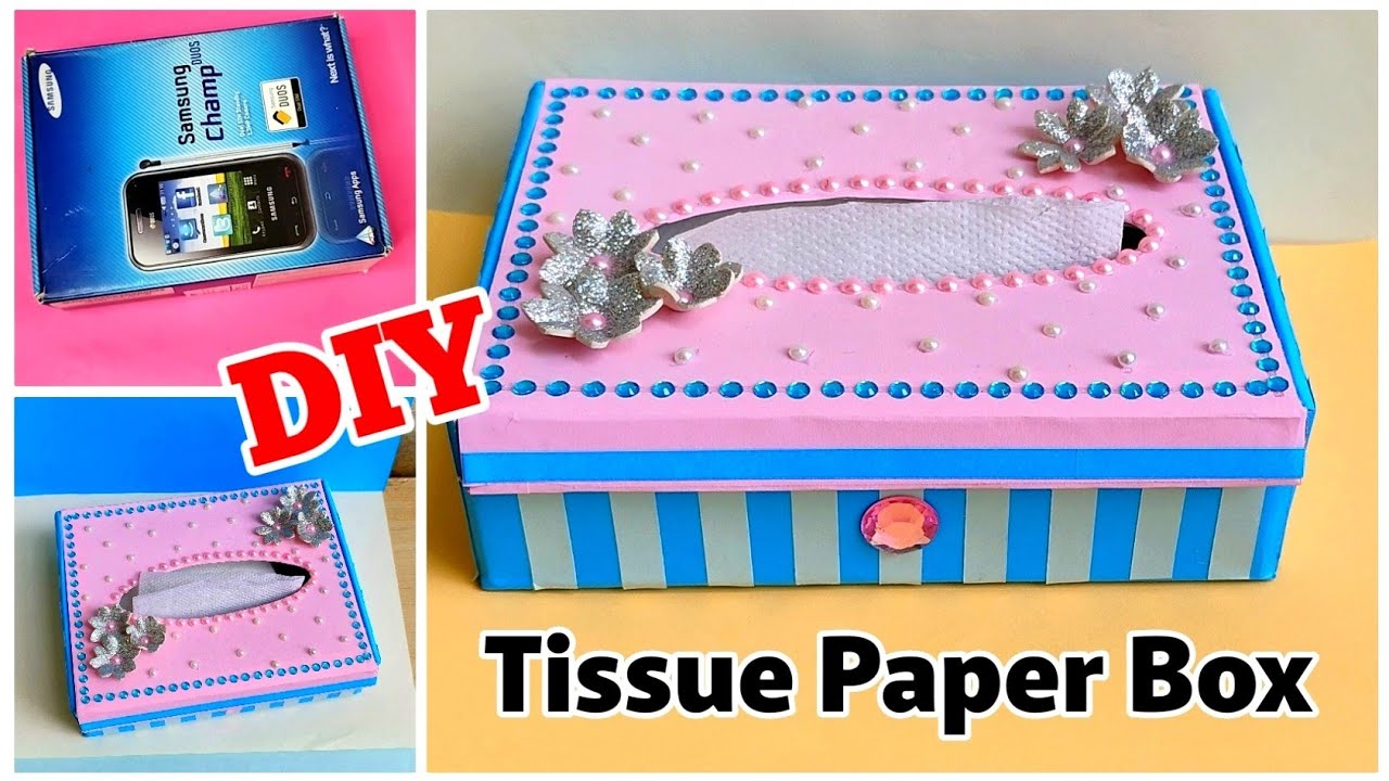 How to Make Tissue Holder With Waste Mobile Box | Tissue Paper Box DIY ...