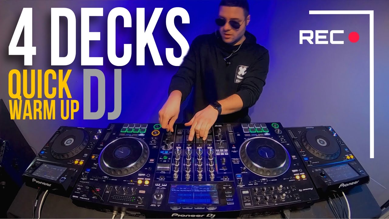 4 Decks mix - DJ set - QUICK WARM UP - TECH HOUSE Club Mix #8 - XDJ XZ ...