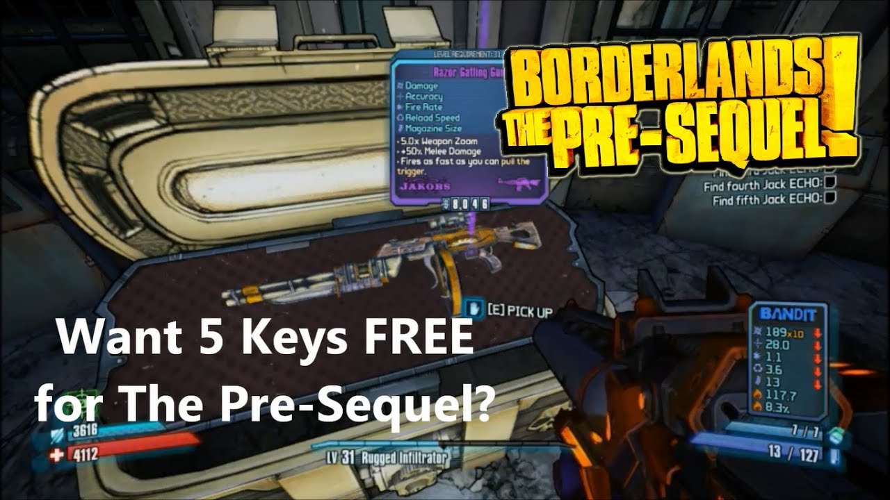 I Open 5 Keys in Borderlands 2 + FREE SHiFT CODES FOR THE PRE-SEQUEL ...