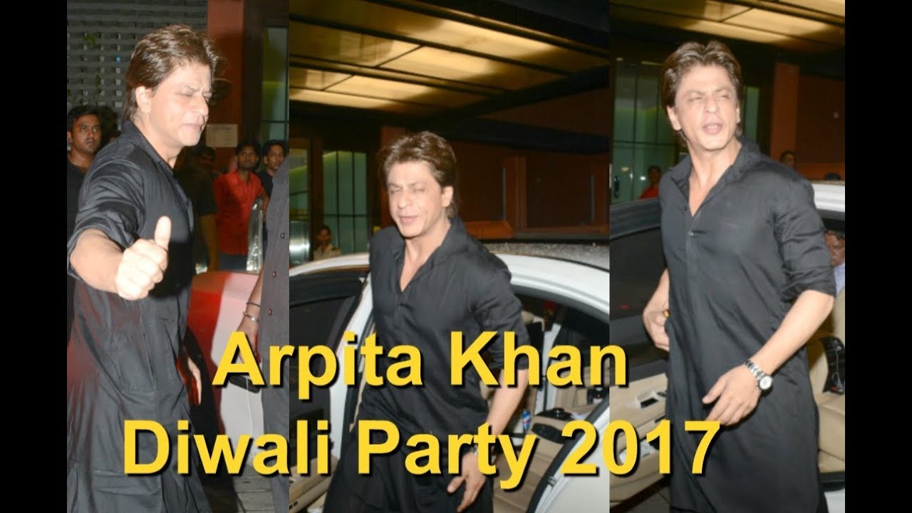 Shahrukh Khan SPOTTED In Black Pathani At Arpita Khan Diwali ...