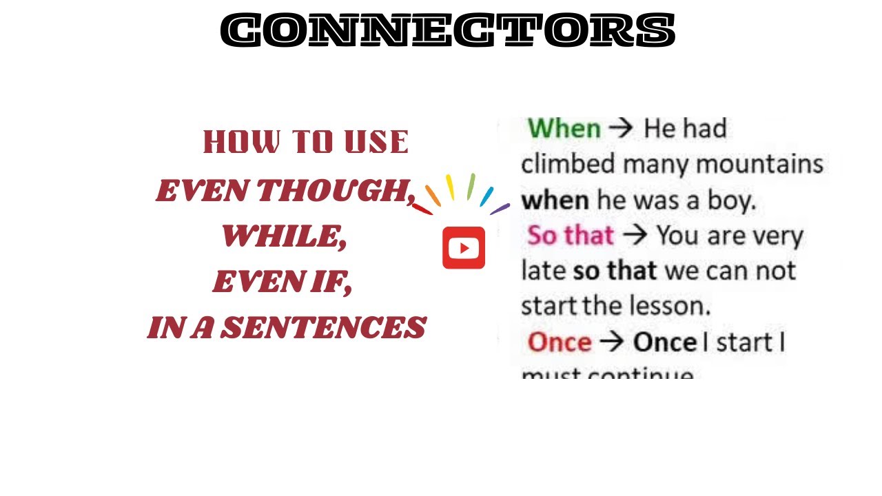 CONNECTORS, Easy English practice, English vocabulary. - YouTube
