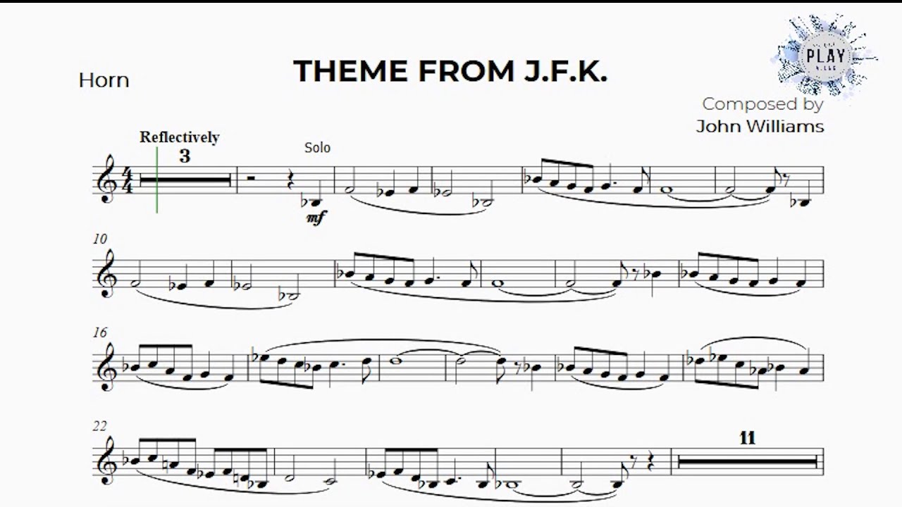 THEME FROM JFK for HORN by J.Williams 🎥🎶 (no metronome & other ...