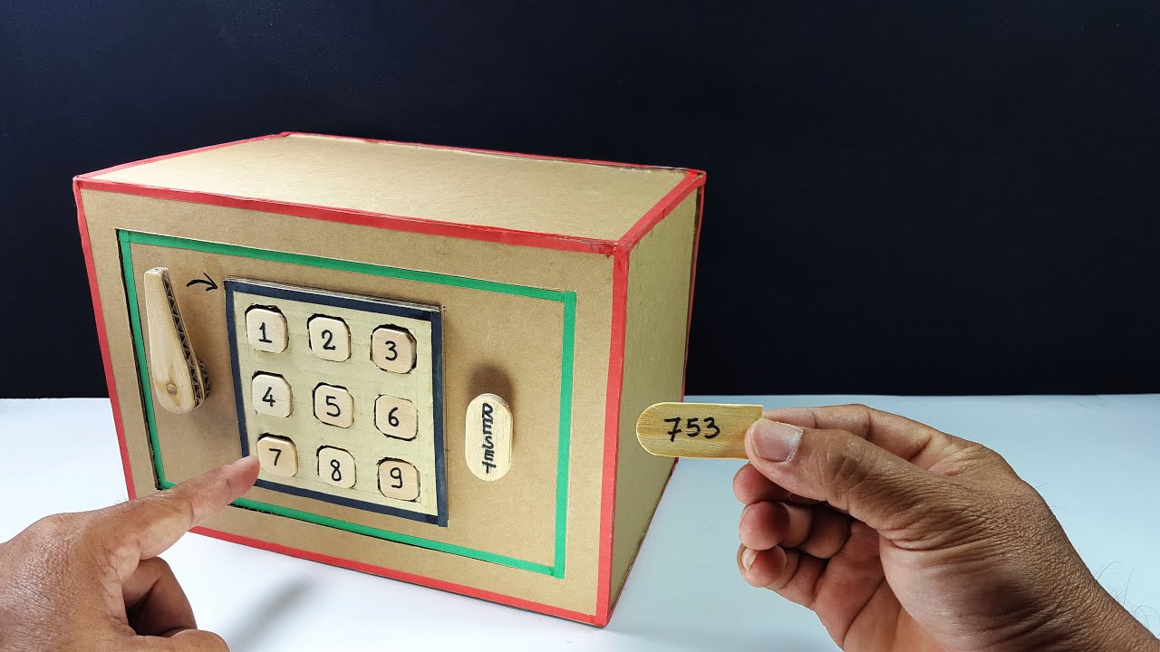 How to make a Safe Box with Numeric Lock from Cardboard - YouTube