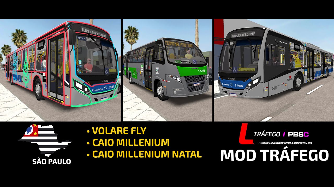 CAIO MILLENIUM e VOLARE FLY (SP )(MOD TRAFEGO) PROTON BUS - YouTube