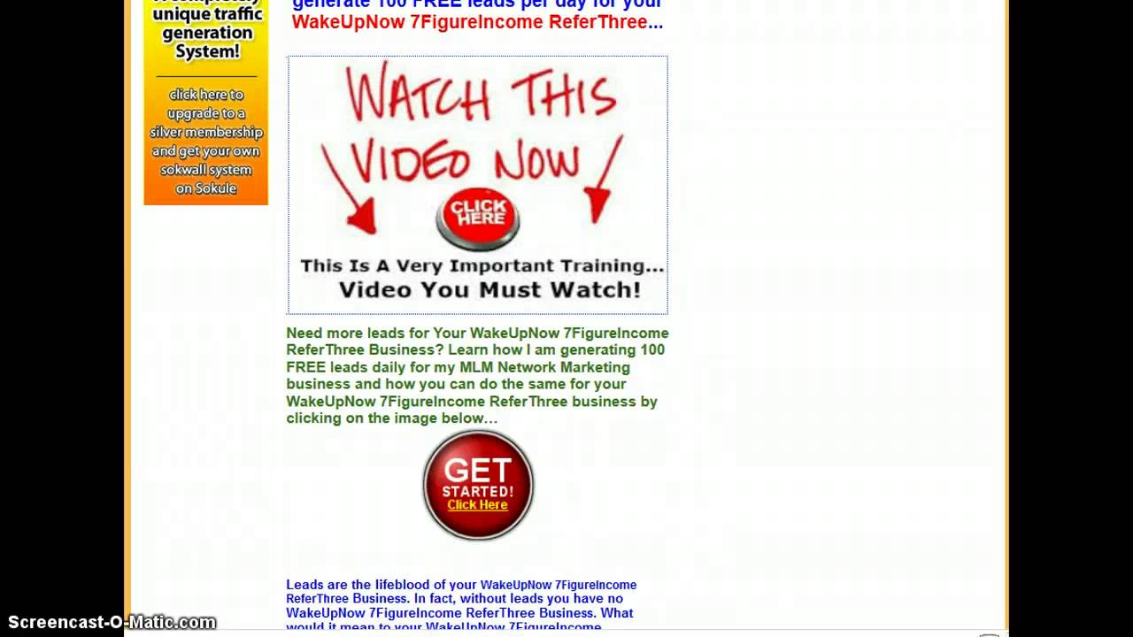 WakeUpNow|WakeUpNow 7FigureIncome Generate 100 Free Leads - YouTube